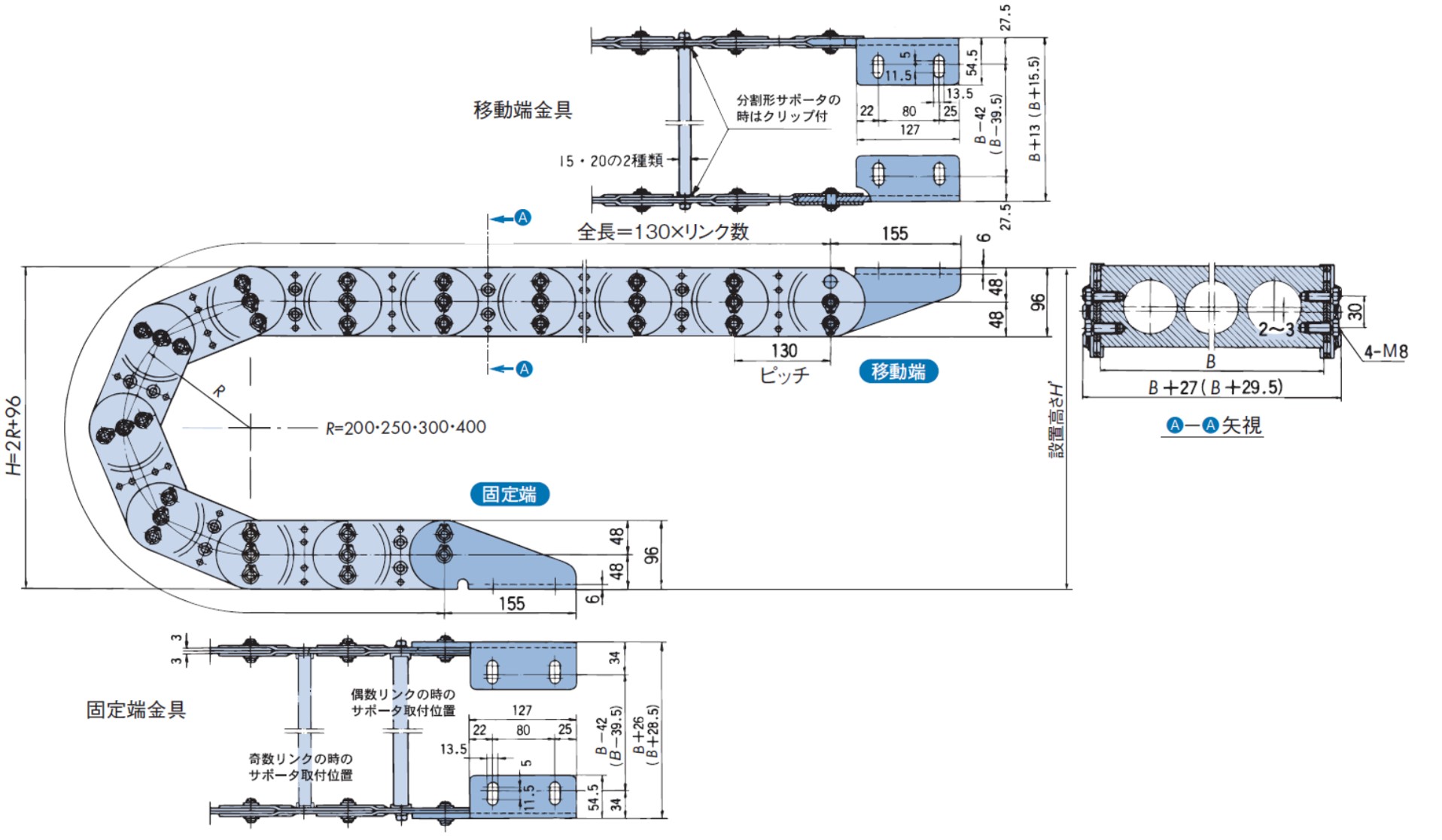 TK130R400 Detailed Information - Cable carrier Steel series TK Series ...