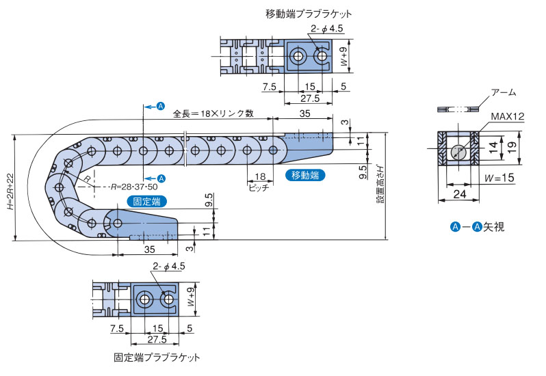 TKP18H14-30W15R50M Detailed Information - Cable Carriers (CABLEVEYOR ...