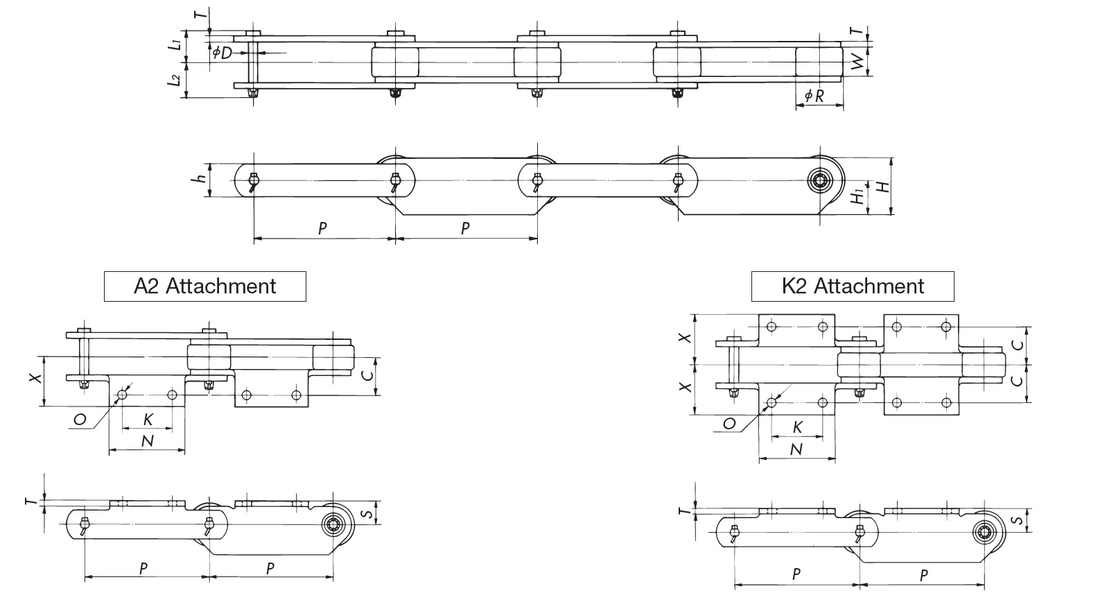 RF05100R-NB Detailed Information - Bearing Bush Chains