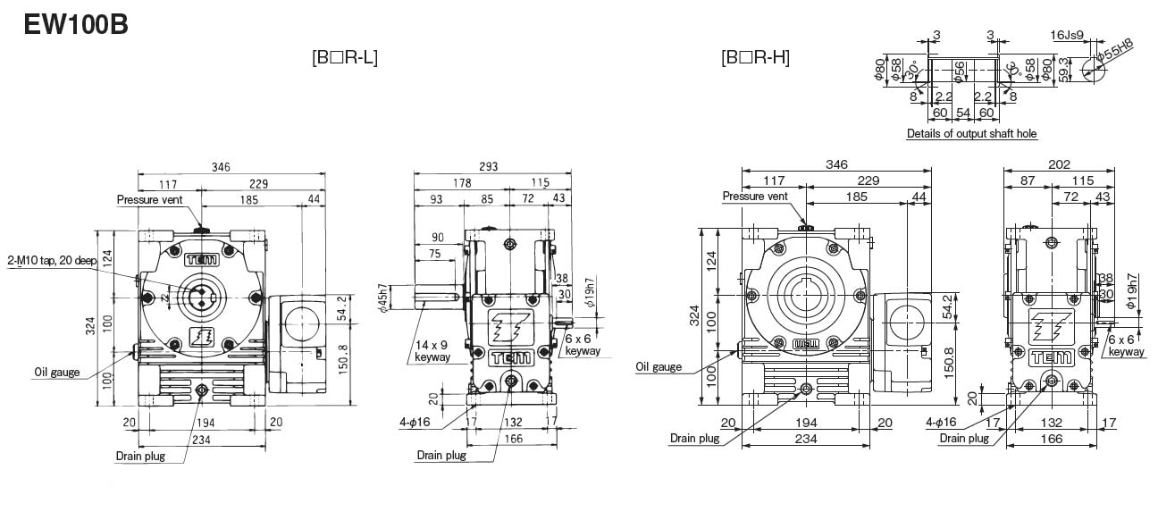 EW100B100L-R Detailed Information - Reducers