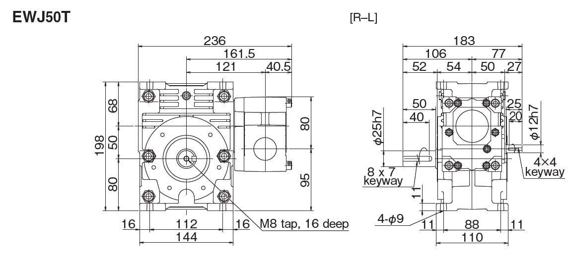 EWJ50T200R-LR Detailed Information - Reducers