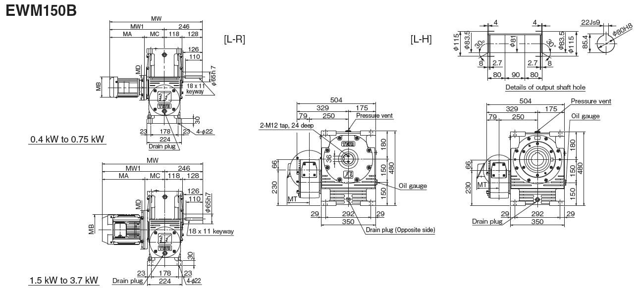 EWM150B500L-R150S Detailed Information - Reducers