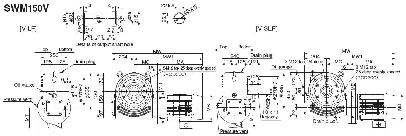 SWM150V40SLF550S Detailed Information - Reducers